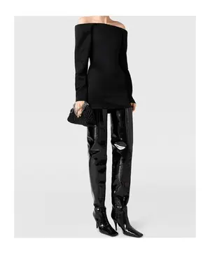 Stella McCartney Off-shoulder Long-sleeve Mini Dress