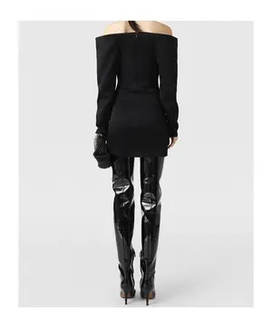 Stella McCartney Off-shoulder Long-sleeve Mini Dress
