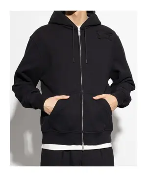 Burberry Zip-up Drawstring Hoodie - Black