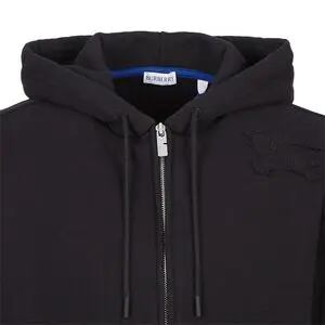 Burberry Zip-up Drawstring Hoodie - Black
