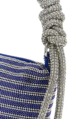 Kara Embellished Mesh Phone Cord Zipped Shoulder Bag - Multicolor