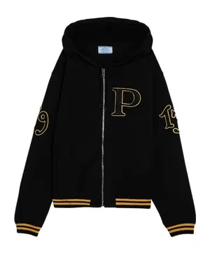 Prada Logo Zip-up Hoodie