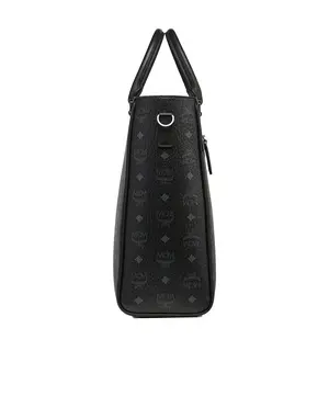 Mcm Diamond East-west Tote In Visetos Monogram Canvas - Black
