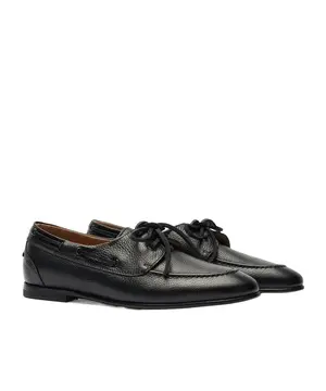 SCAROSSO Ginevra Lace-up Loafers - Black