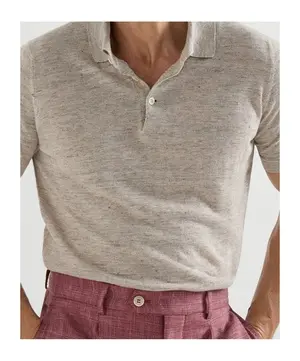 Brunello Cucinelli Short Sleeved Knitted Polo Shirt