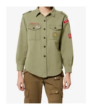 Isabel Marant Étoile Umberta Cotton Twill Overshirt With Patches - Khaki