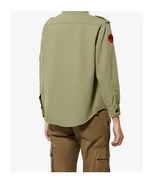 Isabel Marant Étoile Umberta Cotton Twill Overshirt With Patches - Khaki