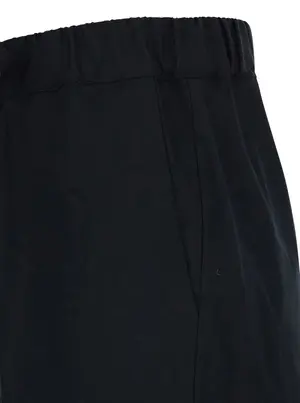 SEMICOUTURE Drawstring Relaxed Fit Cotton Stretch Pants - Black