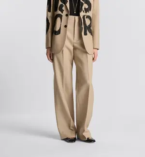 Dior Wide-leg Tailored Pants - Beige