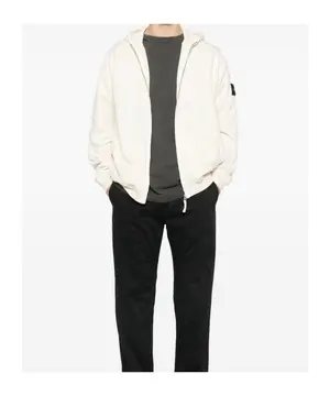 Stone Island Logo Patch Zipped Hoodie