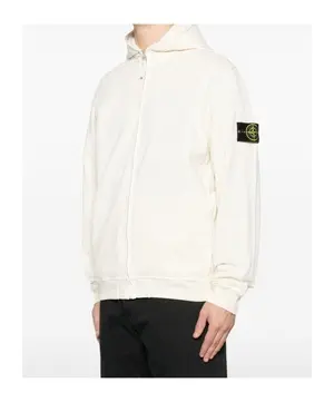Stone Island Logo Patch Zipped Hoodie