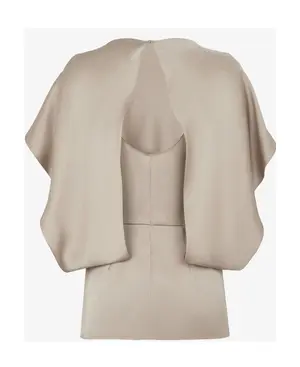 Fendi Cape Sleeved Blouse With Cut-out Detail - Gray