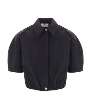 Elisabetta Franchi Cropped Shirt With Elasticated Hem