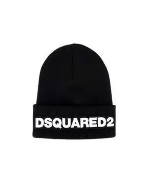 Dsquared2 Logo Embroidered Beanie - Black/white
