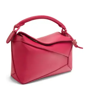 Loewe Small Puzzle Edge Bag In Satin Calfskin - Red
