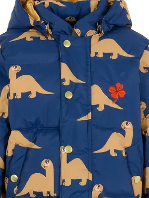MINI RODINI Long-sleeved Printed Hooded Jacket - Blue