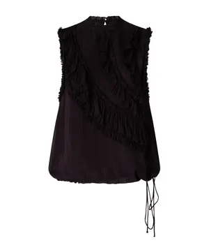 Pinko Sleeveless High Neck Ruffled Top