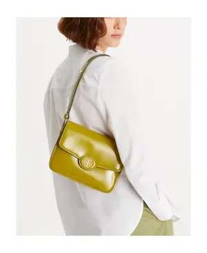 Tory Burch Robinson Spazzolato Shoulder Bag - Brown