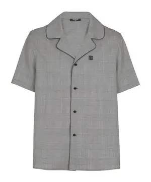 Balmain Short-sleeved Prince Of Wales Shirt - Gray