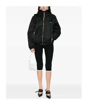 Coperni Zip-front Hooded Jacket With Drawstring Hem - Black
