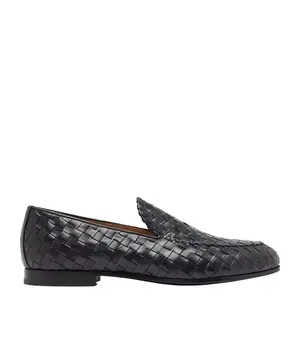 SCAROSSO Vittorio Woven Calf Leather Loafers