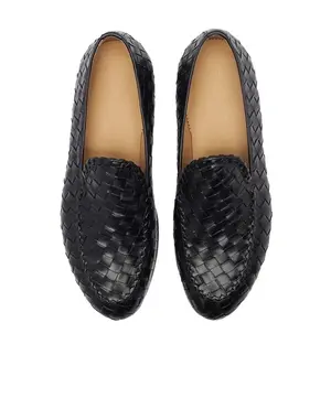SCAROSSO Vittorio Woven Calf Leather Loafers