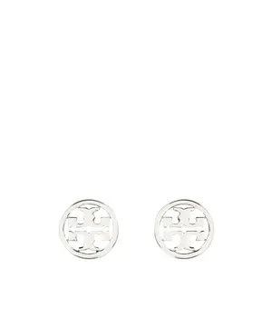 Tory Burch Double T Logo Stud Earrings - White