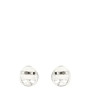 Tory Burch Double T Logo Stud Earrings - White