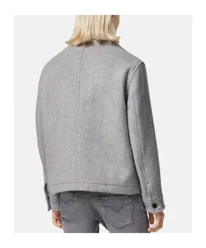 Versace Logo Embroidered Button-up Blouson Jacket