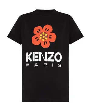 Kenzo Logo Printed Crewneck T-shirt - Black