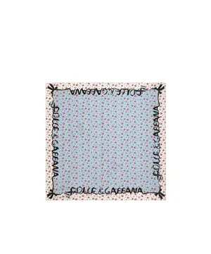 Dolce & Gabbana Dolce Gabbana Small Rose-printed Twill Scarf - Multicolor