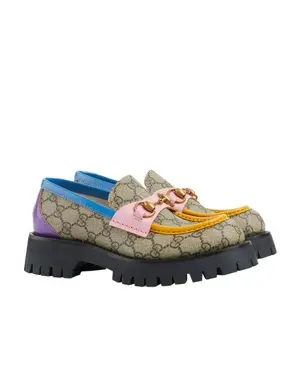 Gucci Gg Supreme Canvas Loafers With Horsebit Detail - Multicolor
