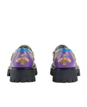 Gucci Gg Supreme Canvas Loafers With Horsebit Detail - Multicolor