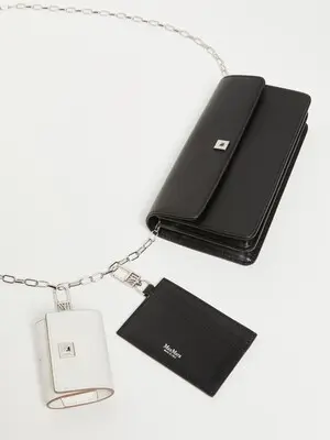 Max Mara Leather Phone Pouch - Black
