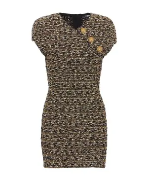 Balmain Lurex Tweed Mini Dress