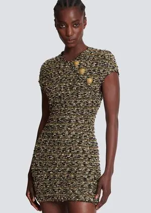 Balmain Lurex Tweed Mini Dress