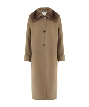 YVES SALOMON Mink Collar Long Coat