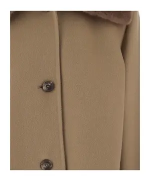 YVES SALOMON Mink Collar Long Coat