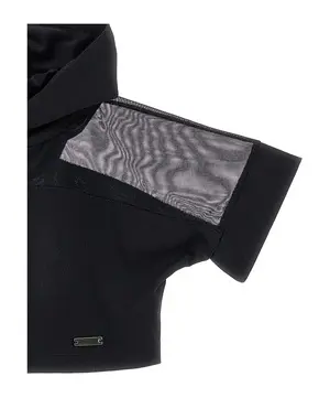 Monnalisa Sheer-trimmed Cropped T-shirt With Hood