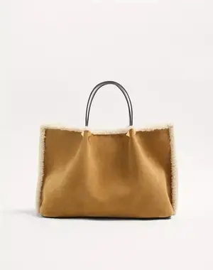 Valentino Garavani Medium Vlogo-signature Floral-embroidered Suede Tote Bag