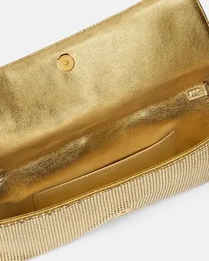 Versace Embellished Chain-linked Clutch Bag - Gold