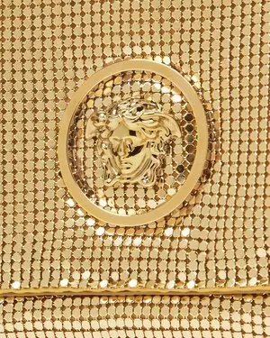 Versace Embellished Chain-linked Clutch Bag - Gold
