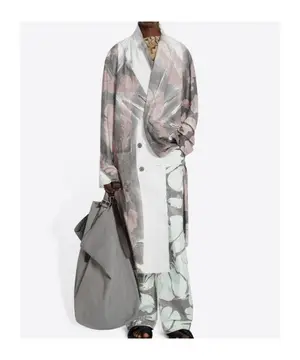 Dries Van Noten Printed Double-breasted Coat