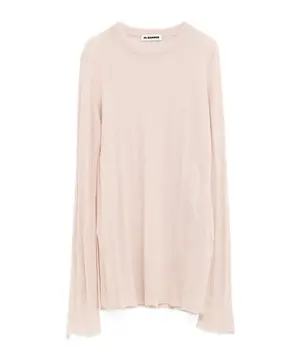 JIL SANDER Fine-ribbed Long Sleeve Top - Pink