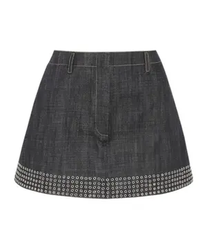 Alaïa Belted Midi Skirt With Embellished Hem