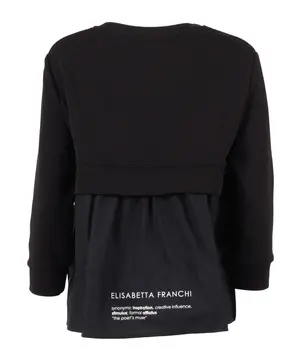 Elisabetta Franchi Cropped T-shirt With Button Details