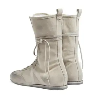 ANN DEMEULEMEESTER Fides High-top Boxing Sneakers - Chalk