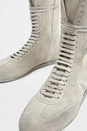 ANN DEMEULEMEESTER Fides High-top Boxing Sneakers - Chalk
