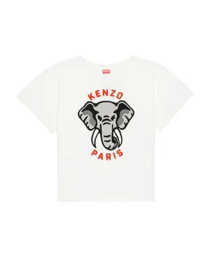 Kenzo Elephant Embroidered Crewneck T-shirt - White