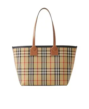 Burberry Burberry London Checked Small Tote Bag Nude